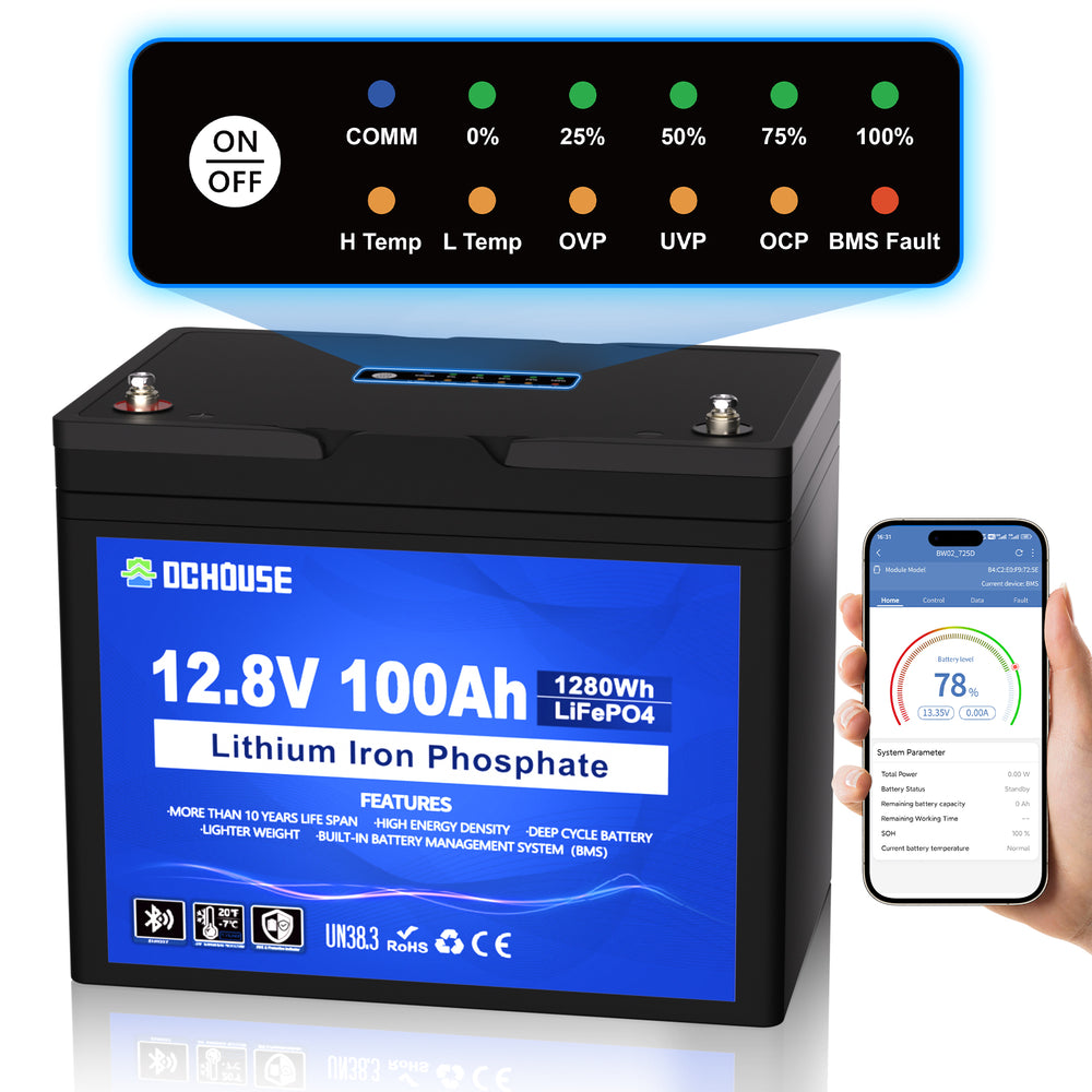 DC HOUSE 12V LiFePO4 Battery | Long Life Power for RV, Solar & Marine