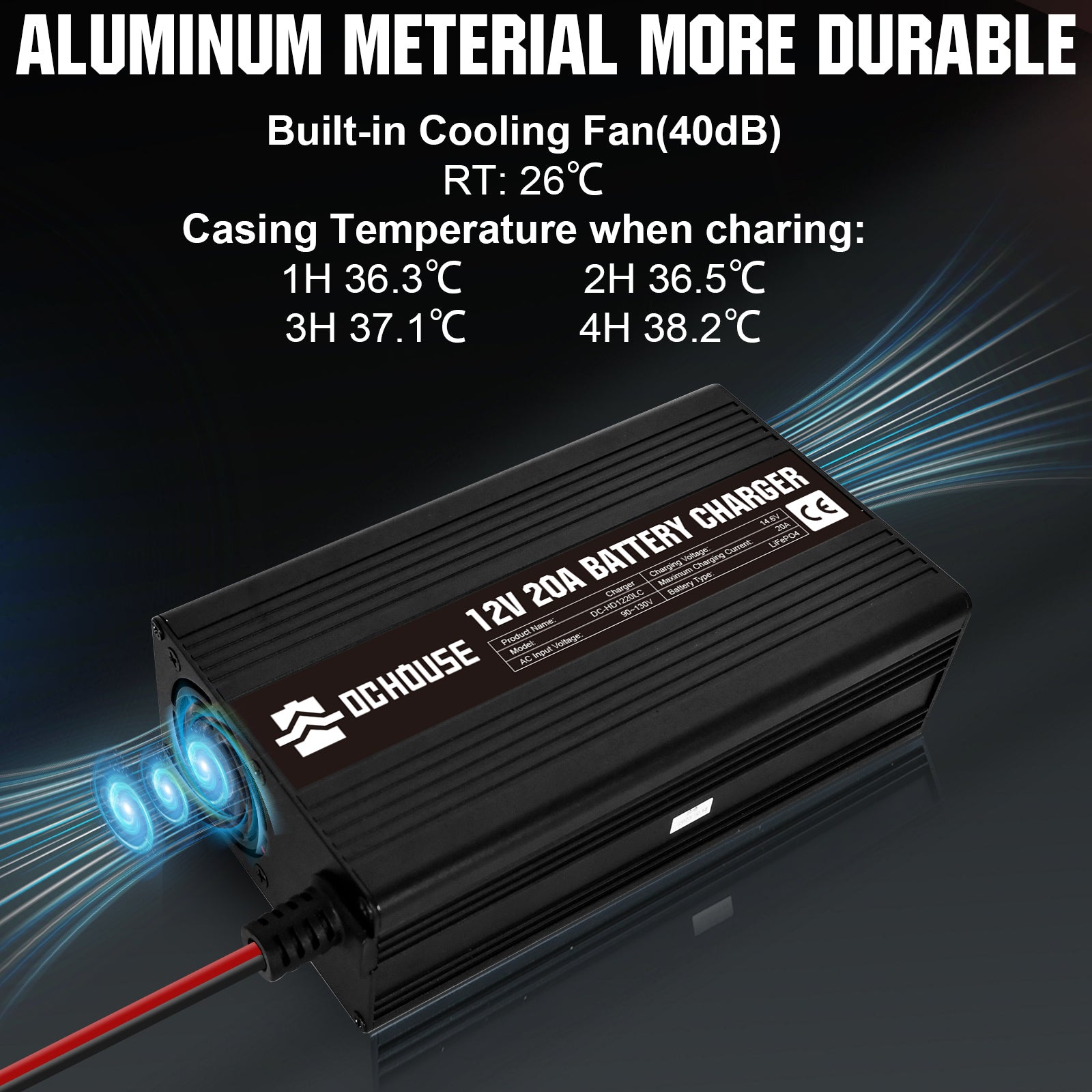 12V 20A AC-to-DC LiFePO4 Portable Battery Charger | DC HOUSE